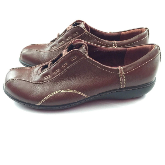 Clarks | Shoes | Clarks Womens Casual Shoes Brown Leather 75 M | Poshmark